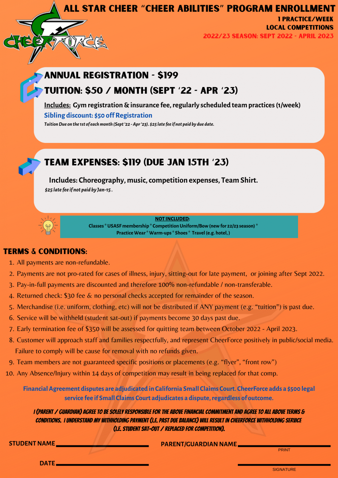 Forms | CheerForce Simi Valley