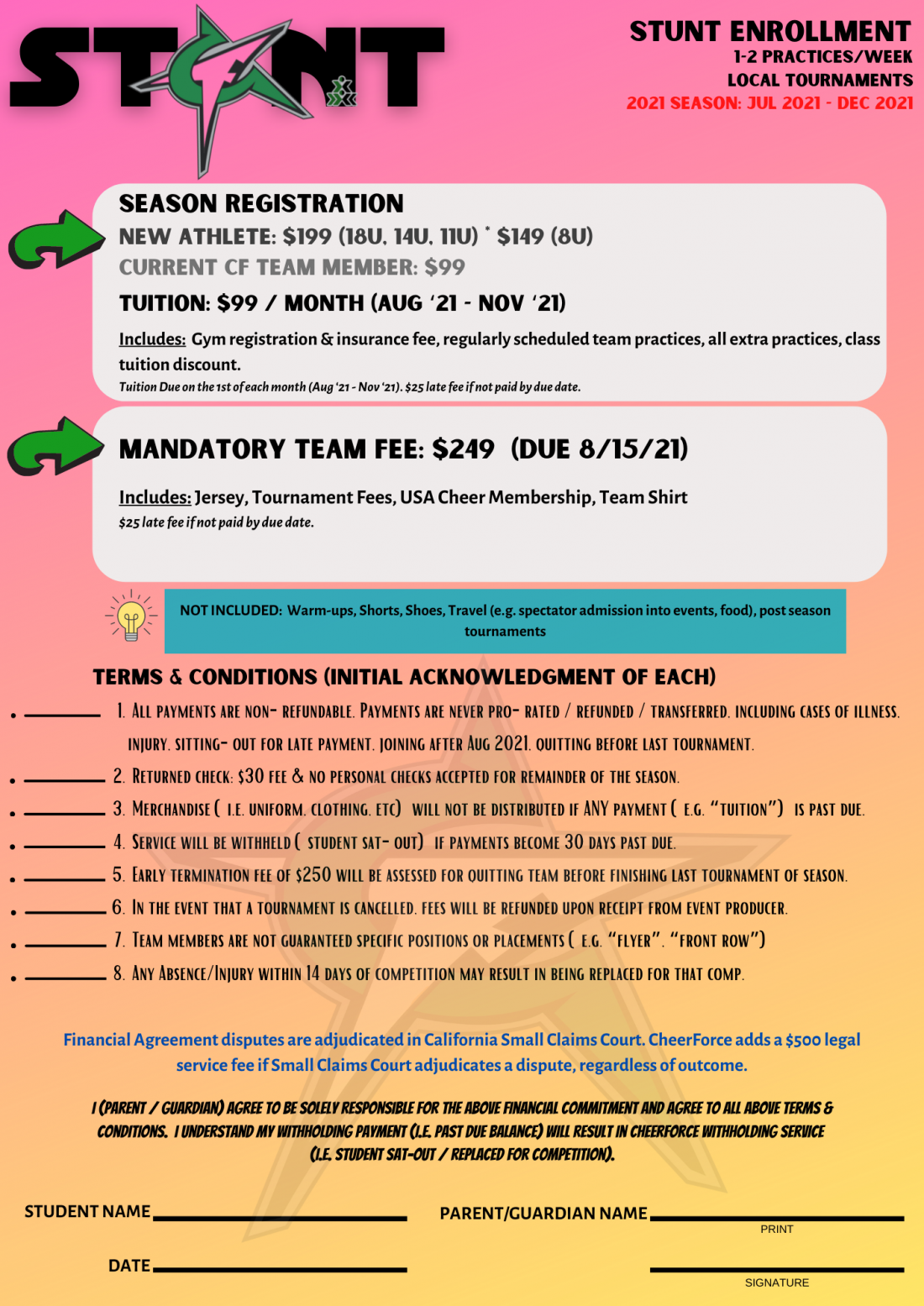 Forms | CheerForce Simi Valley