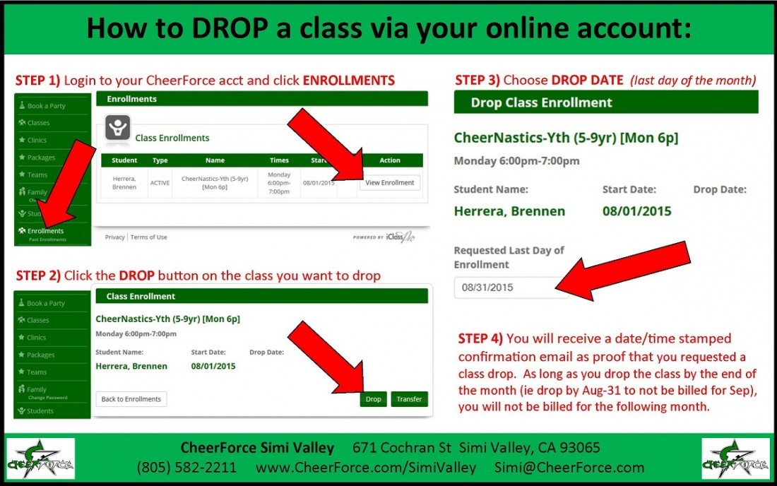 Monthly Classes | CheerForce Simi Valley