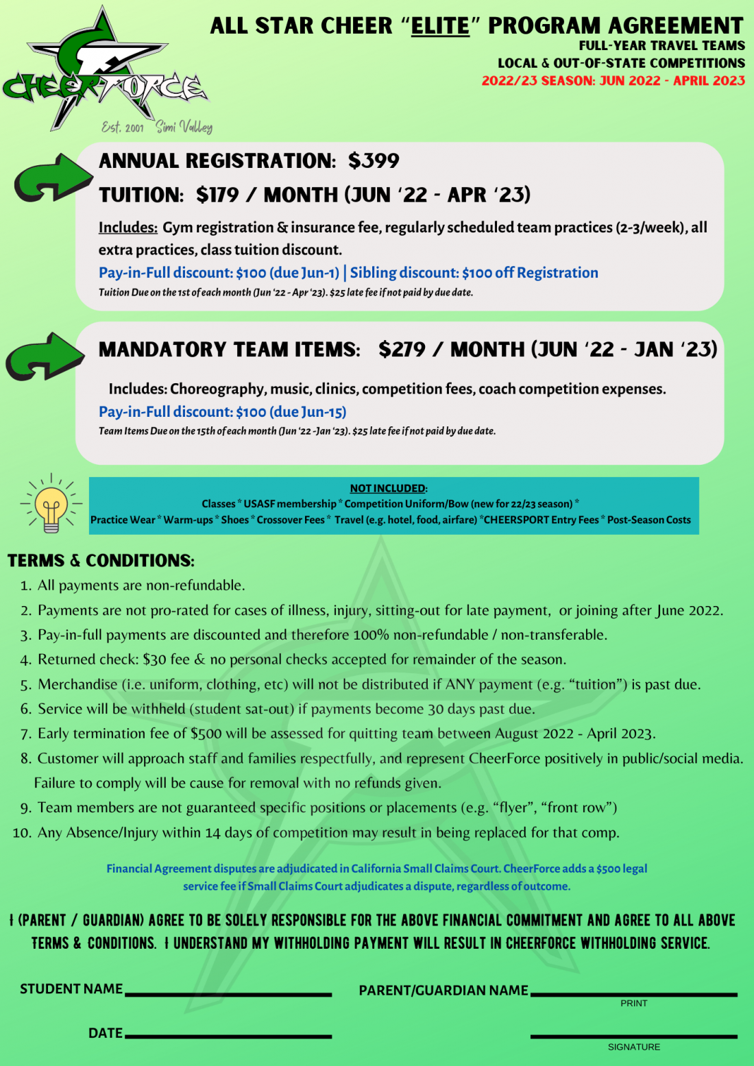 Forms | CheerForce Simi Valley