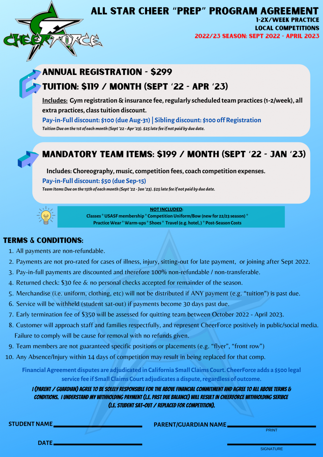 Forms | CheerForce Simi Valley